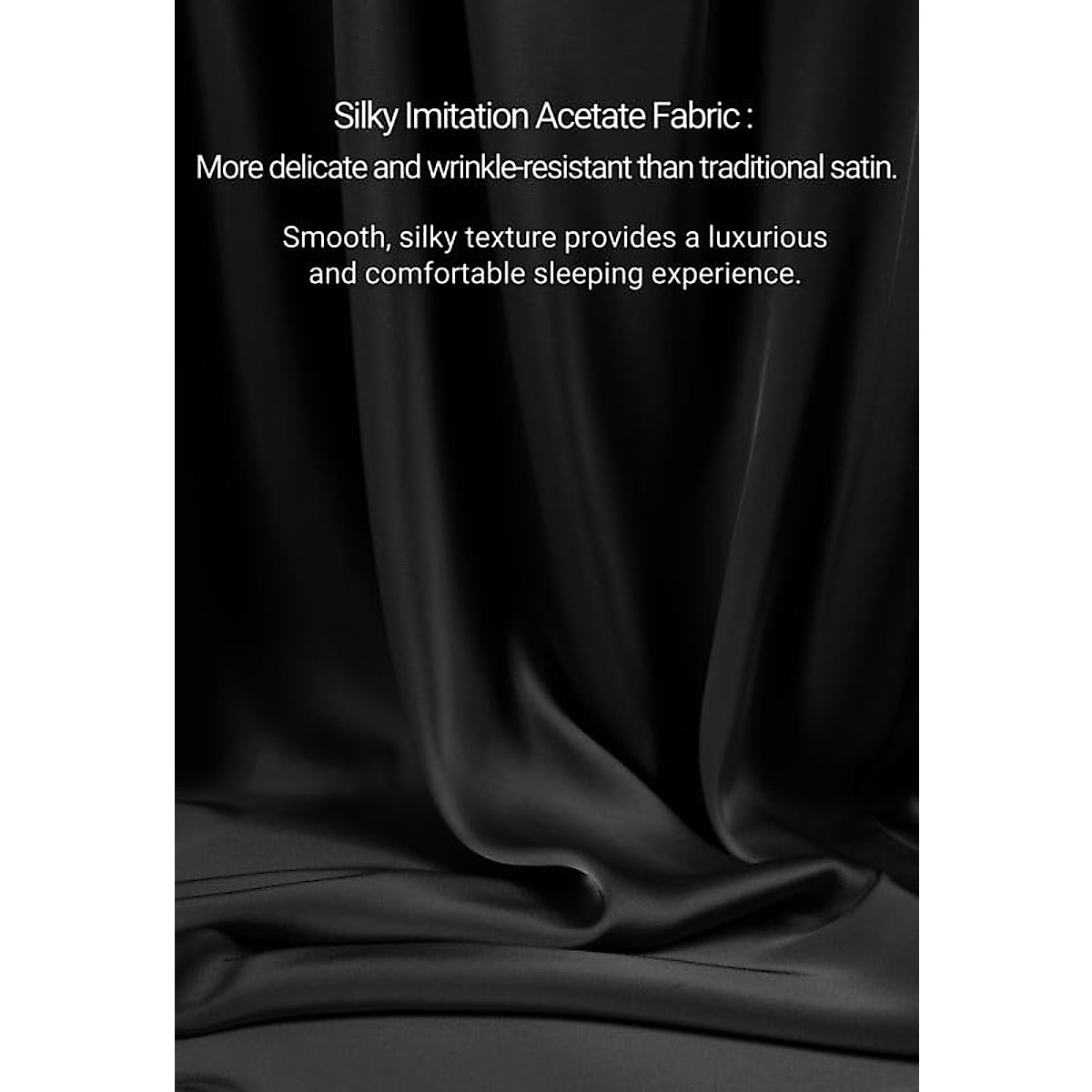 U2SKIIN Women Silk Pajama Shorts Set, 5-inch Sleeve Pajamas Soft Button Down Satin Sleepwear Pjs Set 2 Piece(Black, M)