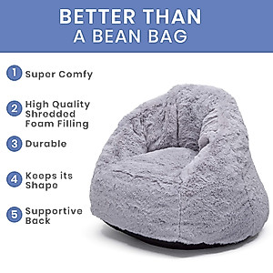 Delta Children Snuggle Foam Filled Chair, Toddler Size (for Kids Up to 6 Years Old), Grey