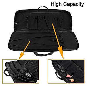 XTACER Tactical Bow Case MOLLE Recurve Takedown Bow Case Fully Padded Case (BLACK)