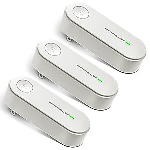 Plug in Air Purifier 3 Pieces Portable Negative Ion Generator Filterless Home Air Ionizers Air Freshener Air Filter Air Cleaner for Removing Smell Pollutants Odor Dust Car Room Bedrooms Toilets Office