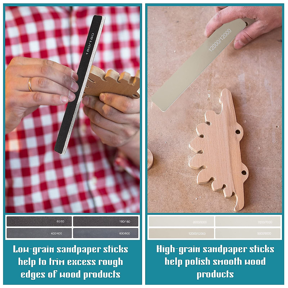 Honoson 60 Pieces Sanding Sticks Buffing Model Sticks for Plastic Models Assorted Metal and Wood Sanding Tools Polishing Stick Accessory for Craft Amateur and Beginner (Classic Style)