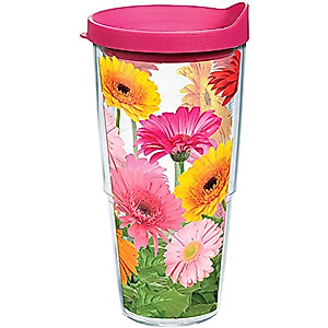 Tervis Gerbera Daisies Made in USA Double Walled Insulated Tumbler Travel Cup Keeps Drinks Cold & Hot, 24oz, Classic