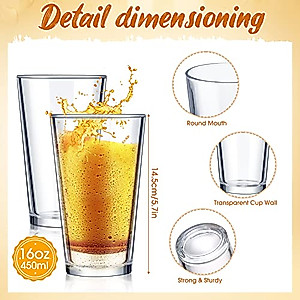 Inbagi 18 Pcs 16oz Highball Drinking Glasses Set Clear Glass Cups Crystal Bar Tall Pint Pub Beer Glasses Basics Tumbler Glassware for Kitchen Everyday Dinner Water Wine Iced Tea Juice Gifts