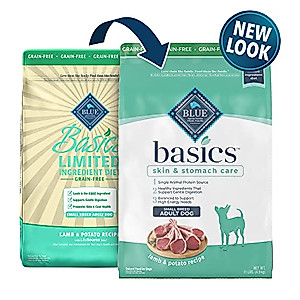 Blue Buffalo Basics Skin & Stomach Care, Grain Free Natural Adult Small Breed Dry Dog Food, Lamb & Potato 11-lb
