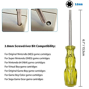 EEEKit 72 Pin NES Connector Replacement, NES Cartridge Slot with 3.8mm Screwdriver Bit Open Tool for NES 8 Bit System