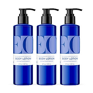 EO Body Lotion, 8 Ounce (Pack of 3), French Lavender, Organic Plant-Based, Botanical Extracts, Vitamin E with Pure Essential Oils