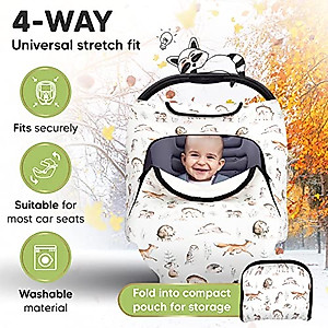 KeaBabies Diaper Bag Backpack and Car Seat Cover for Babies - Waterproof Multi Function Baby Travel Bags - aby Car Seat Canopy for Spring, Autumn, Winter - Universal Stretch Fit Car Seat Cover