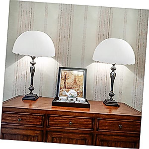 EXQUIMEUBLE 1PC glass lampshade table lamp shades bedside lamp shades clip on lamp shade small lamp shades glass light shade replacement glass light cover stand e27 white floor lamp rural