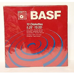 BASF 10 Diskettes 5.25" 1S/2D One Sided Double Density