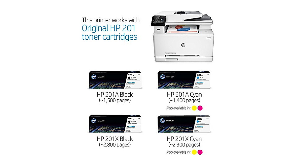 HP LaserJet Pro M277dw Wireless All-in-One Color Printer | Fast & Secure