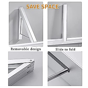 EOPRO Wall Mounted Drying Rack, Clothes Drying Rack Hanger, Closet Organizers and Storage with Aluminum, Folding Coat Rack Shelf Storage Organizer Space Savers…