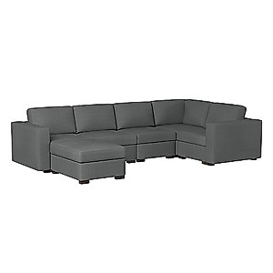 Sectional Couches for Living Room: Modular L Shaped Couch with Ottoman - Grey U Shape Sofa Furniture Set 6 Piece Modern Upholstered Oversized Daybed Sleeper Sofas
