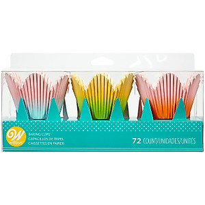 72 Ct Spring Easter Flower Petal Baking Cups Ombre