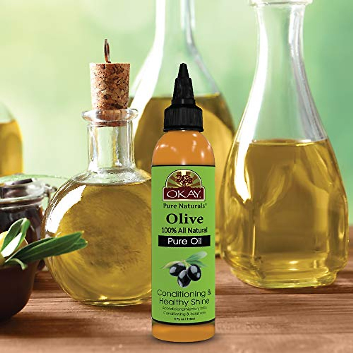 OKAY 100% PURE OLIVE OIL for SKIN and HAIR 4oz / 118ml