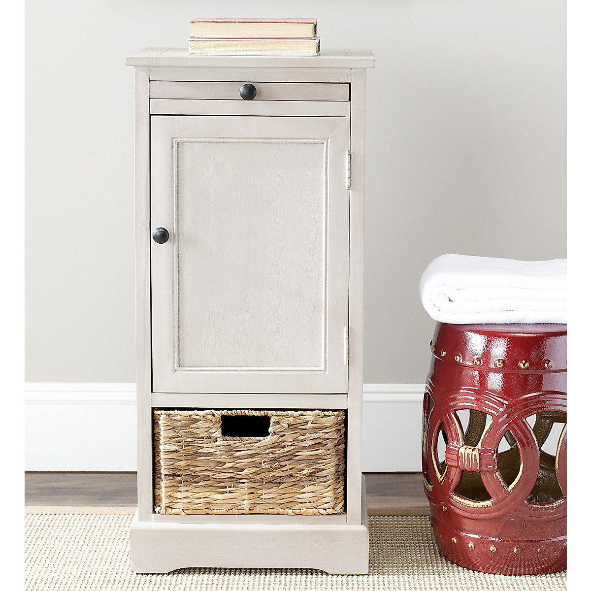 SAFAVIEH American Homes Collection Raven Vintage Grey Tall Storage Unit