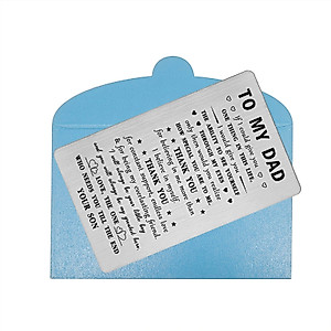 Mataly Dad Birthday Gifts - Dad Christmas Gifts from Son - Dad Wallet Card, Dad Birthday Decorations, Christmas