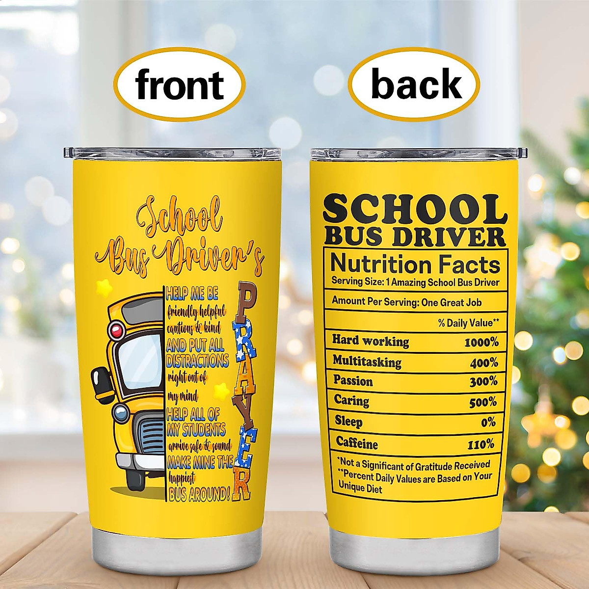 BDANTUMBLER School Bus Driver Appreciation Gifts, School Bus Driver Gifts, Bus Driver Gifts for Men Women, Back to School Gifts for Retired School Bus Tumbler Cup 20oz, black,yellow