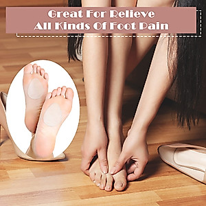 Bonuci 12 Pieces Metatarsal Pads Gel Ball of Foot Cushions Soft Pain Relief Forefoot Support Gel Foot Pads for Women Men Cushioning Plantar Fasciitis Neuroma(Clear)