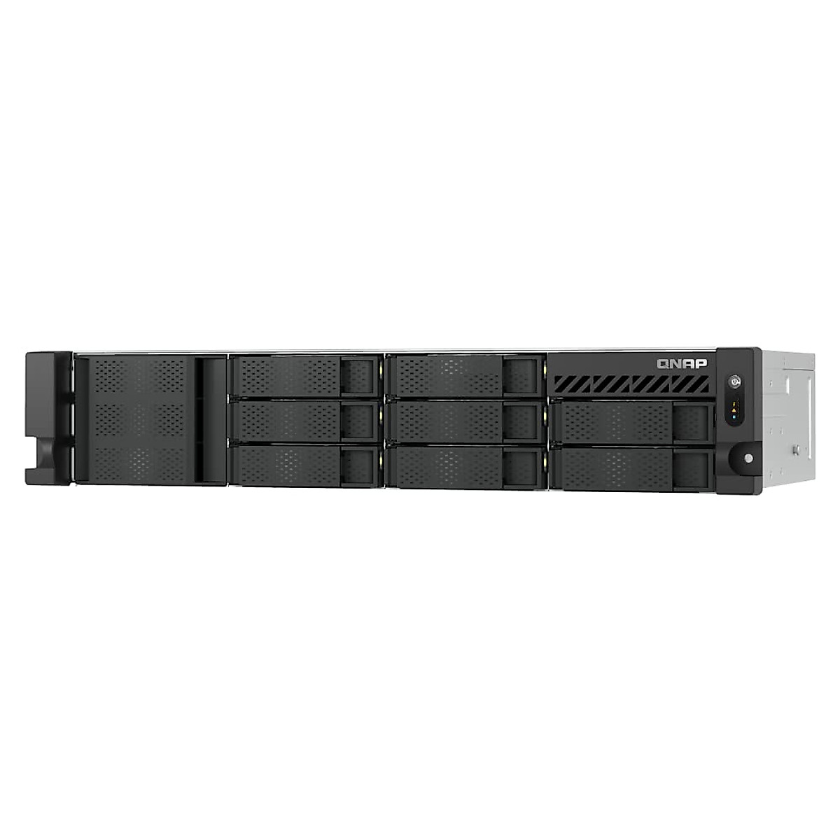 QNAP TS-855eU-RP-8G-US 8 Bay High-Speed 2U Short-Depth rackmount NAS with Dual-2.5GbE, Intel Atom CPU, Redundant 300W PSU, 8GB DDR4 Memory and 8-core Computing Power (Diskless)