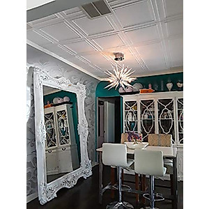 A La Maison Ceilings R24 Line Art Foam Glue-up Ceiling Tile (128 sq. ft./Case), Pack of 48, Plain White