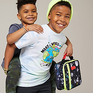 Highlights for Children Lunch Box for Kids, Reusable Insulated Lunch Boxes for Boys and Girls, Food-Safe Easy-Clean Lunch Bag for School (Space Glow-in-the-Dark - Black)