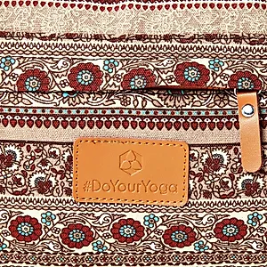 #DoYourYoga Full-Zip Extra Large Yoga Mat Tote Bag with Multi-Functional Storage Pockets for Sports Gym Pilates »Ghanpati« BrownStyle