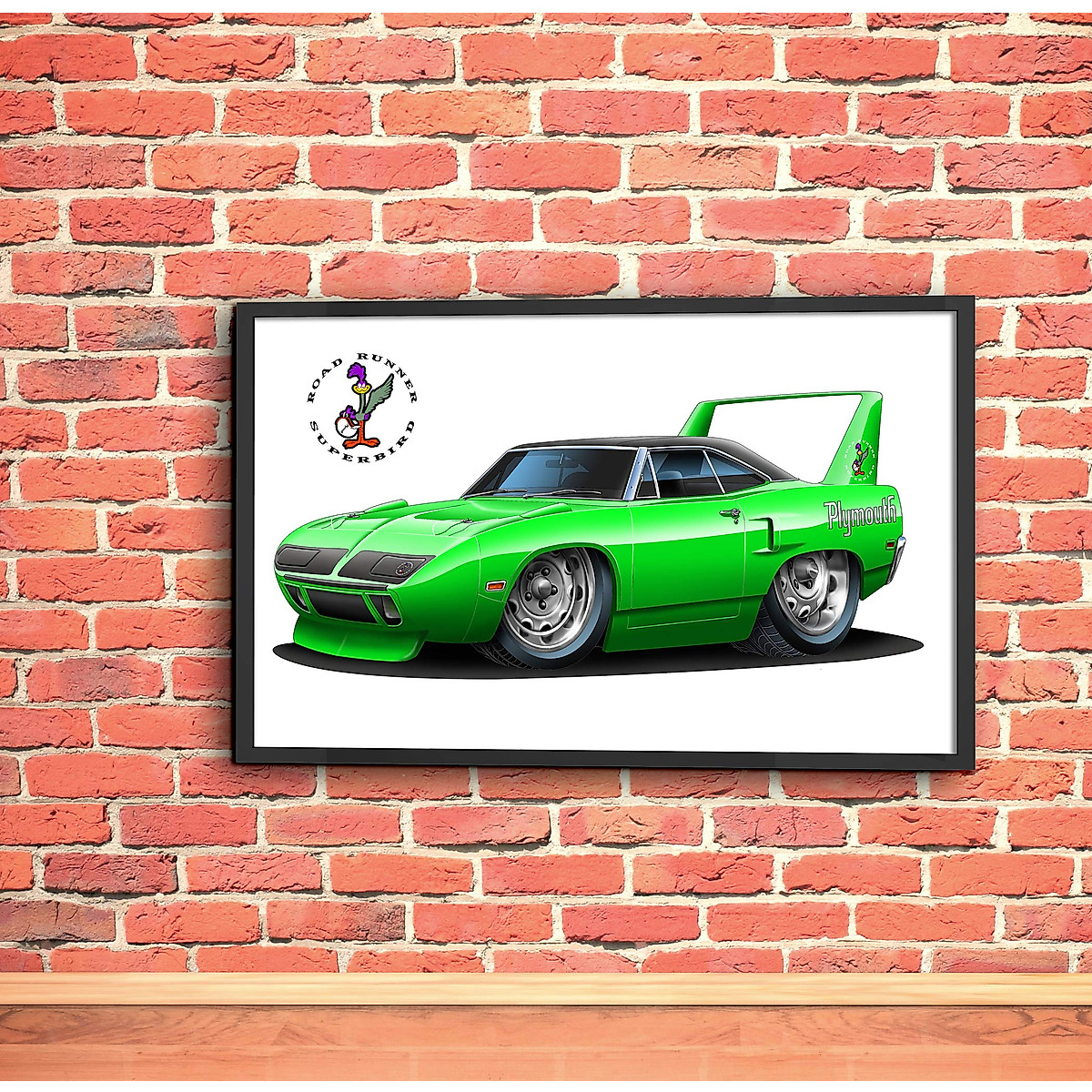 1970 Plymouth Superbird Sublime Green Car 36" x 24" Wall Art Poster Print
