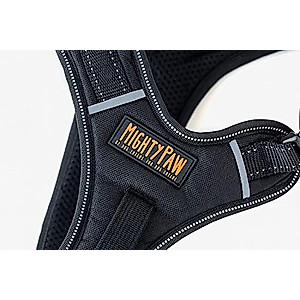 Mighty Paw Sport Harness, No-Pull Front Attachment Dog Harness, Neoprene Padded Lining, Reflective Stitching, 2 Leash Attachment Options (Medium, Black)