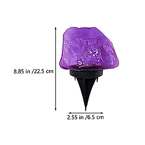 Hemoton LED Patio Lights Solar Lights LED Garden Ground Rock Lamp Outdoor Landscaping Decorative Spotlight for Lawn Patio Backyard Pathway (Purple) Outdoor Garden Lights