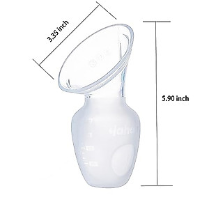 YAHAA Manual Breast Pump - Leak-Proof Lid, Anti-Down Base and Bag, 4oz/120ML Lightweight Breastfeeding Pump for All Breast Milk Colostrum Collector, Blue
