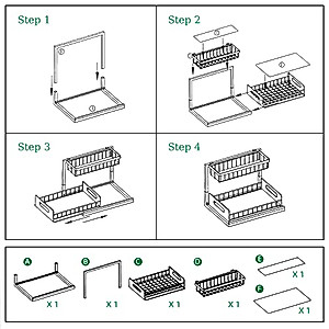 Under Sink Organizer, 2-Tier Pull Out Cabinet Organizer Slide Out Sliding Shelf Under Cabinet Storage Multi-Use for Under Kitchen Bathroom Sink Organizers and Storage