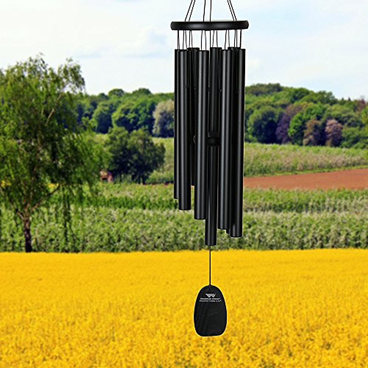 Woodstock Chimes Signature Collection, Gregorian Chimes, Alto (27'') Black, Inspirational and Memorial Wind Chimes for Outdoor, Patio, Home or Garden Décor (GABB)