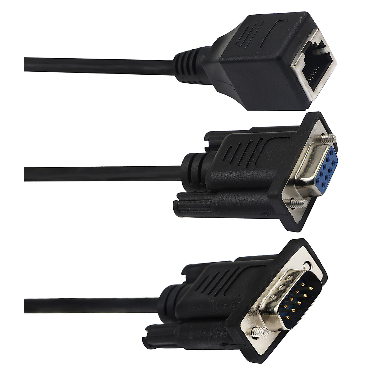 zdyCGTime RJ45 to RS232 Cable, DB9 9-Pin Serial Port Female&Male to RJ45 Female Cat5/6 Ethernet LAN Console（15CM/6Inch） 2Pack