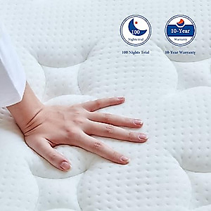Coolvie Queen Mattresses 14 Inch, Hybrid Queen Size Mattress in a Box, 4 Layer Premium Foam with Pocket Springs for Motion Isolation and Pressure Relieving, Medium Firm Feel, 100-Night Trial