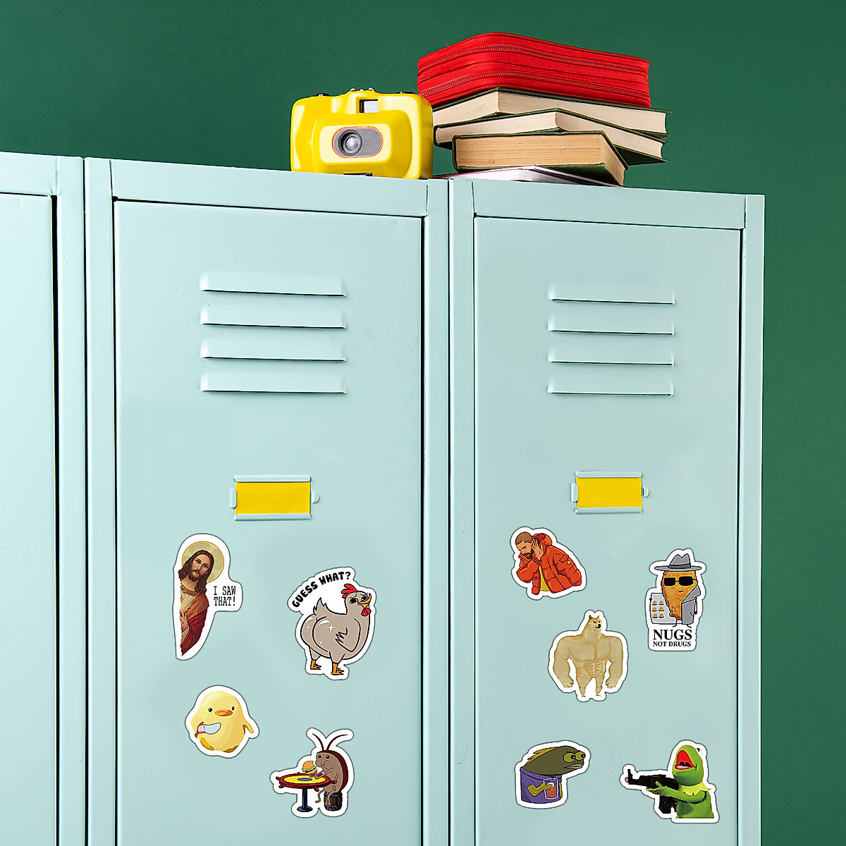 Pounchi Memes Funny Magnet (12 Packs) Funny Magnet Bumper Office Cabinets Decoration Fridge Metal Magnet Flexible Reusable Magnetic Vinyl