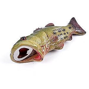 HYYF Bass Fish Bottle Opener, Beer Bottle Opener,Creative Gift,Resin,Green