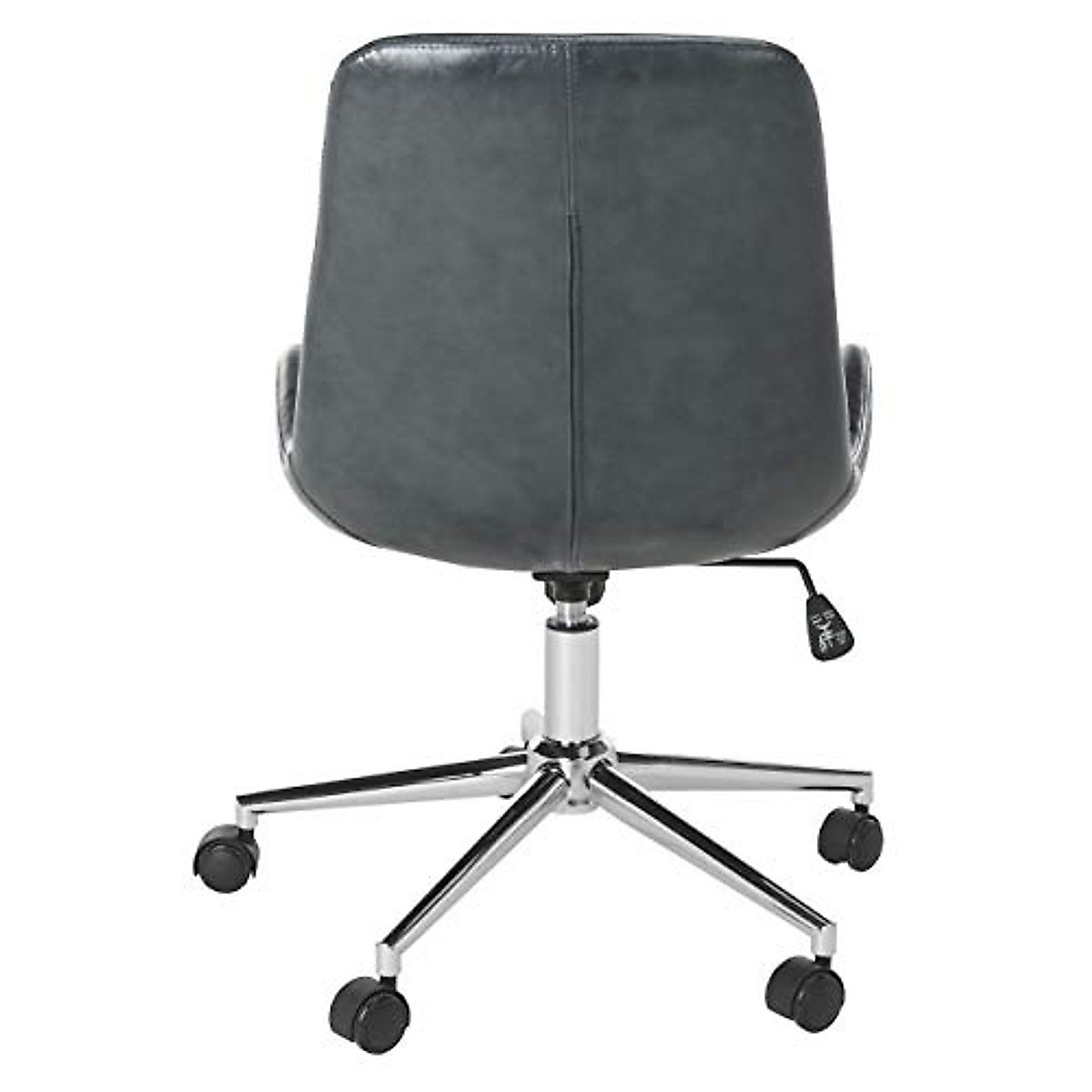 SAFAVIEH Home Collection Fletcher Dark Grey Faux Leather/ Chrome Swivel Adjustable Height Office Desk Chair