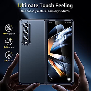Humixx Translucent Matte for Samsung Galaxy Z Fold 4 Case, [Mil-Grade Protection] [Anti-Fingerprint] Silky Touch Hard PC Back & Non-Slip Soft TPU Edge, Airbag Shockproof for Z Fold 4, Black