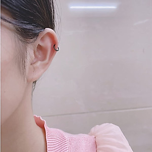 5Pcs Surgical Stainless Steel 16G 18G Sleeper Small Hoop Earrings for Women Men Boys Girls Septum Hinged Clicker Nose Lip Ring Helix Daith Cartilage Tragus Tiny Mini Huggie Hoops Piercings