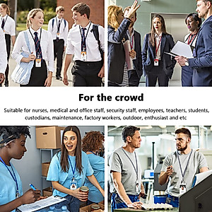 3 Pack Neck Lanyard with ID Badge Holder, Office Strap Lanyards, Stainless Metal Swivel Hook for Name Tag, Badge Holders, Keychains, Card, Red, Orange, Brown