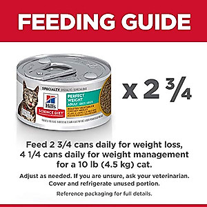 Hill's Science Diet Canned Wet Cat Food, Adult, Perfect Weight for Weight Management, Roasted Vegetable & Chicken Recipe, 2.9 oz Cans, 24 Pack
