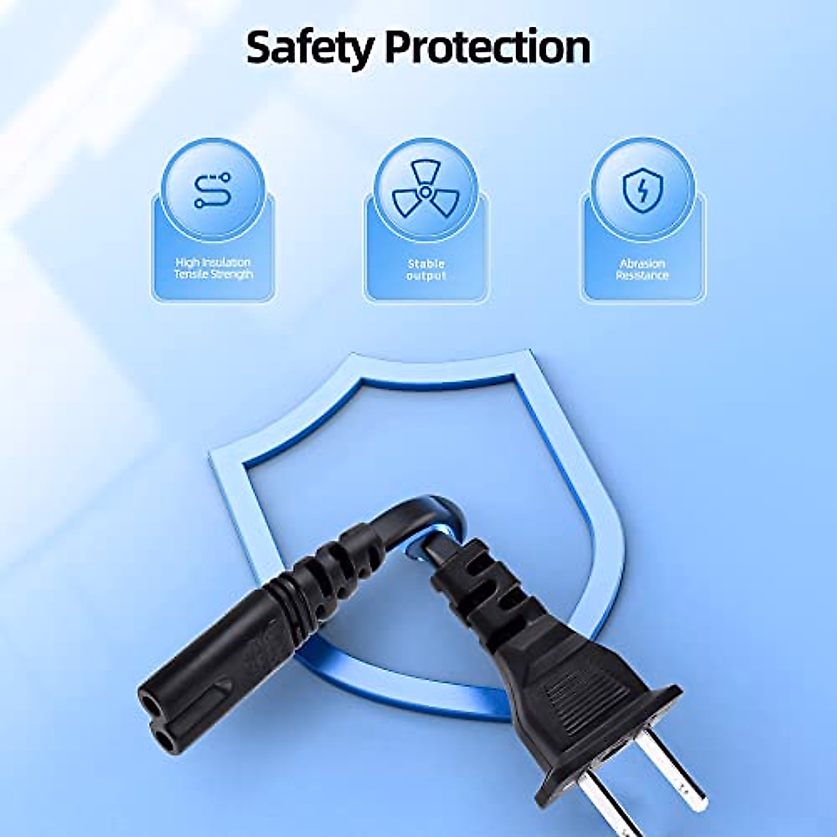 XXFMTJJ Replacement 5FT New Power Input: 110V - 120V 50-60Hz AC in Power Cord Outlet Plug Cable Lead Compatible with Aiwa Exos-9 Exos9 Portable Boombox Bluetooth Speaker