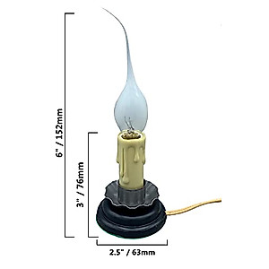 Creative Hobbies® Rustic Country Candle Lamp, 5 in, On/Off Switch, Metal Trim, Plug-in