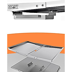 Grease Tray with Catch Pan - Universal Drip Pan for 4/5 Burner Gas Grill Models from Dyna Glo, Nexgrill, Expert Grill, Kenmore, BHG and More - Stainless Steel Grill Replacement Parts(24"-30")