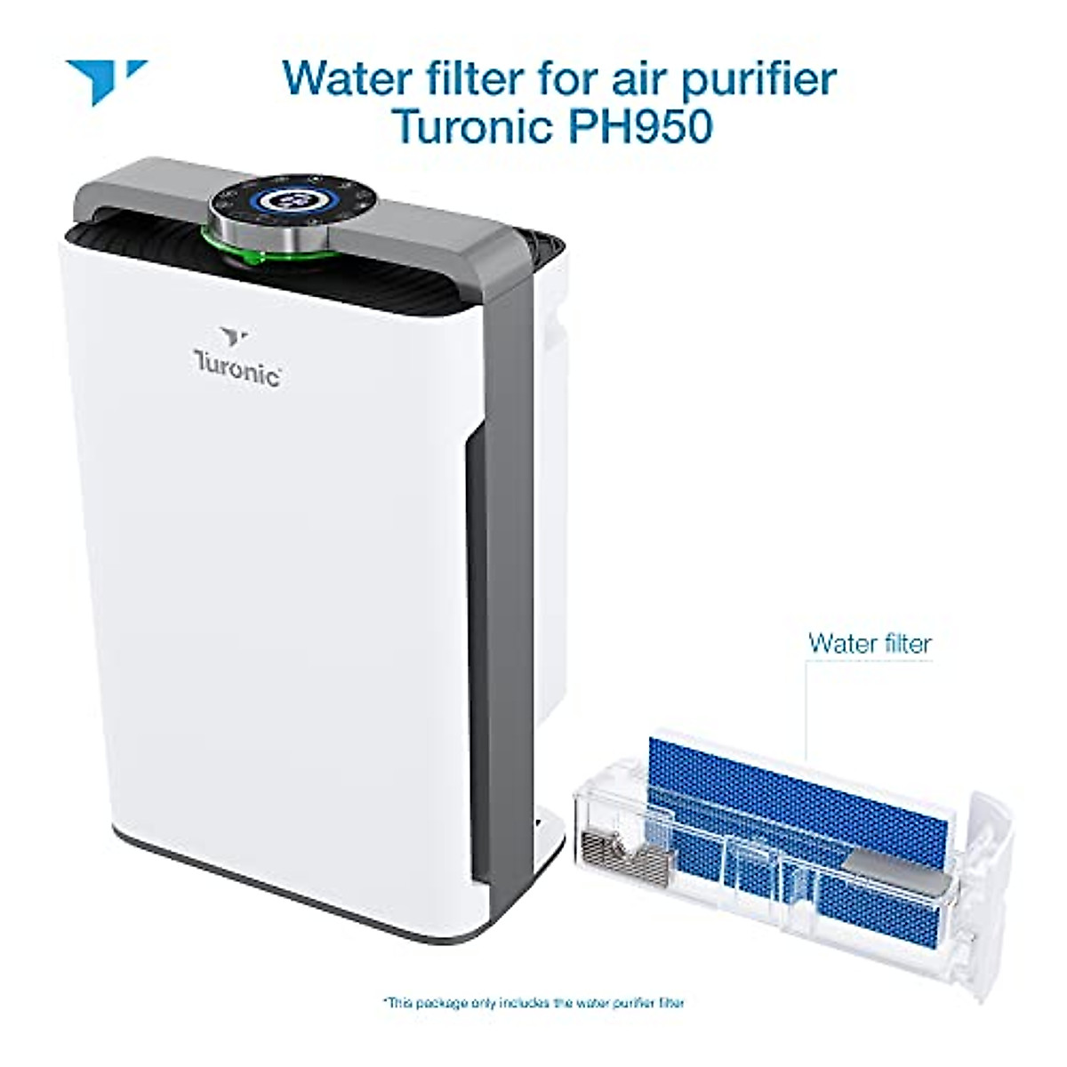 Turonic PH950_WF - Original Water Filter for Air Purifier & Humidifier, 12-Month Protection, Improves Air Quality & Humidity