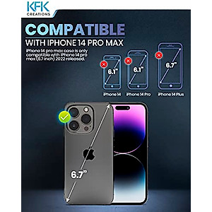 KFK Creation for iPhone 14 Pro Max Case, [3 in 1] 1X Clear Case [Not-Yellowing] with 1X Tempered Glass Screen Protector + 1X Camera Lens Protector, [Military-Grade Drop Protection] Phone Case 6.7 Inch