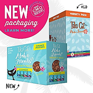 Tiki Cat Aloha Friends Variety Pack, Seafood Flavors with Pumpkin, Wet, High-Protein & High-Moisture Cat Food, For All Life Stages, 3 oz. Pouch (Case of 12)