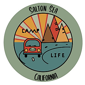 Salton Sea California Souvenir 4 Inch Vinyl Decal Sticker Camping Design