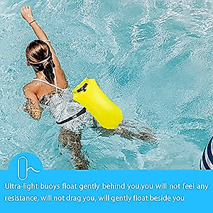 YESHIN 2 Pack 20L Waterproof Swim Bouy with Storage Space Inflatable Dry Bag Bright Color Swim Safety Float for Open Water Swimmers, Triathletes, Kayakers and Snorkelers with Swim Cap