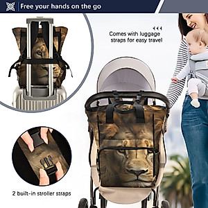 xigua Lion Portrait Diaper Bag Backpack Multi Function Baby Changing Bags Waterproof Large Capacity Travel Back Pack for Mom Dad